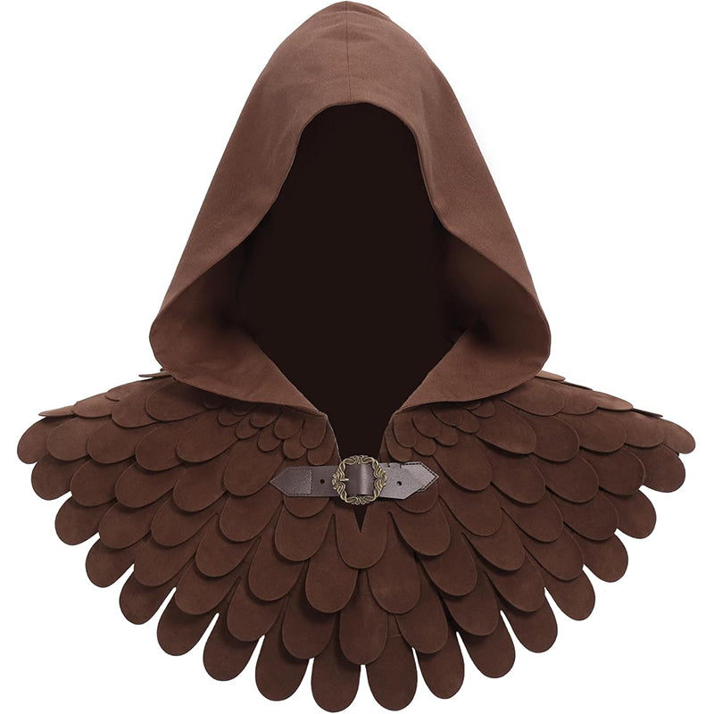 Medieval Cowl Scaly Hat Renaissance Cape Hooded Gothic Pagan Scale Nec ...