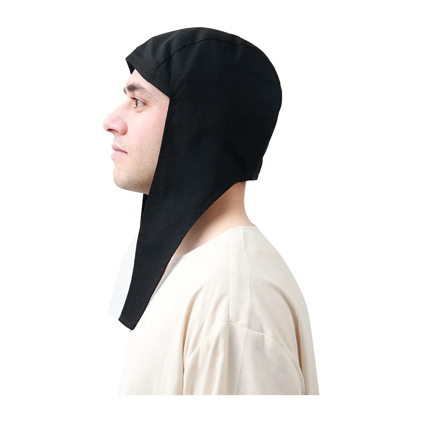 Men Medieval Coif Cap Linen Hats Bonnet With Ear Flaps Victorian Cap C ...