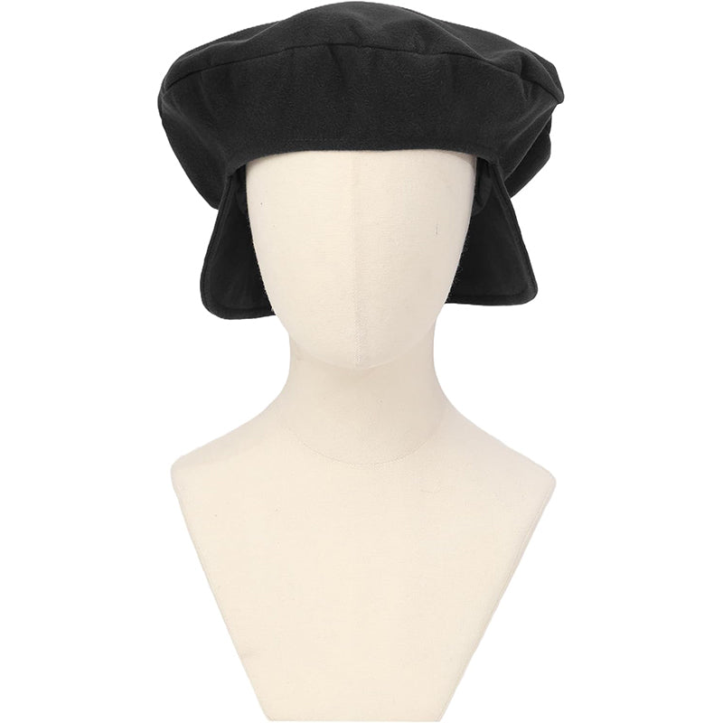 Men Women Medieval Tudor Beret Hat Renaissance Faux Suede Cap With Fla ...